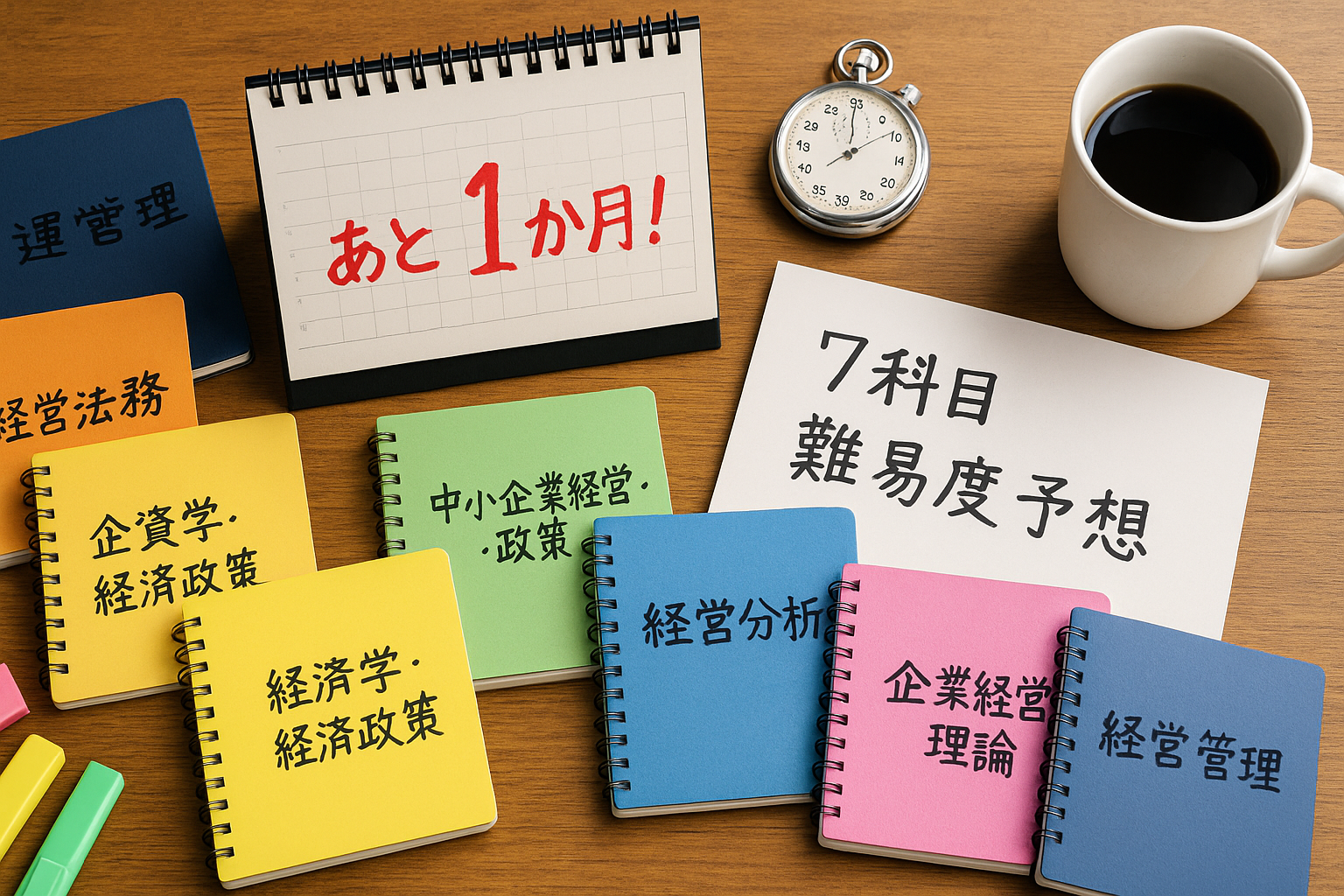 診断士一次試験まであと1か月！7科目 “ズバリ難易度予想” とラストスパート攻略ガイド - 勉強・運動・睡眠で人生を整える完全ガイド